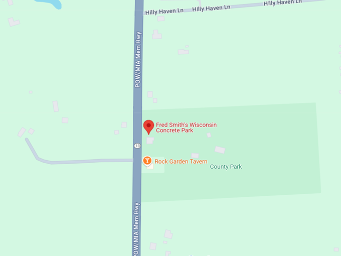 16. fred smith's wisconsin concrete park map