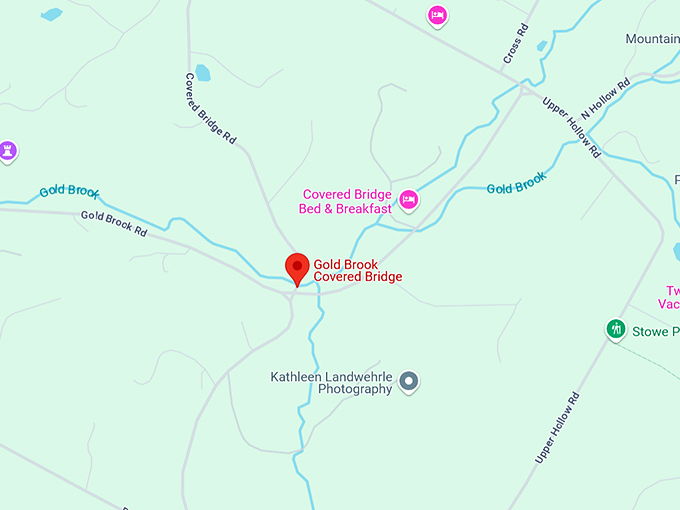 16. gold brook covered bridge map