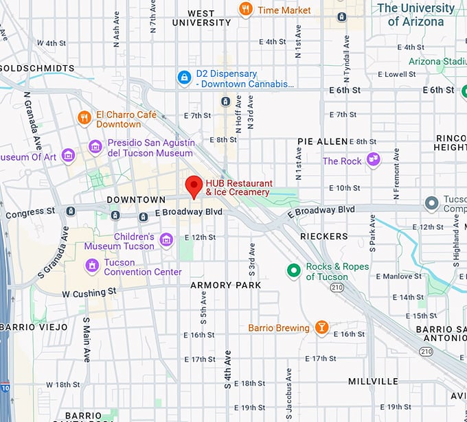 16. hub restaurant & ice creamery map