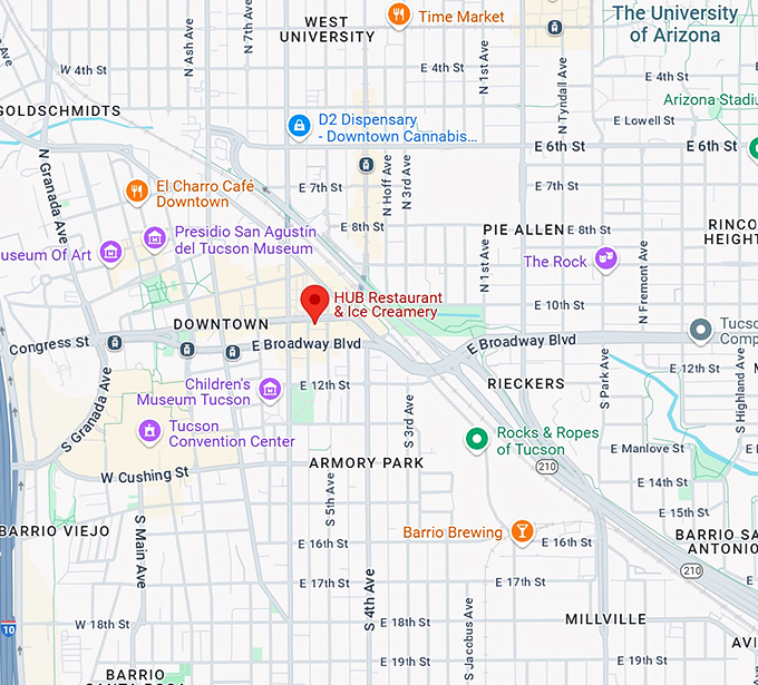 16. hub restaurant & ice creamery map