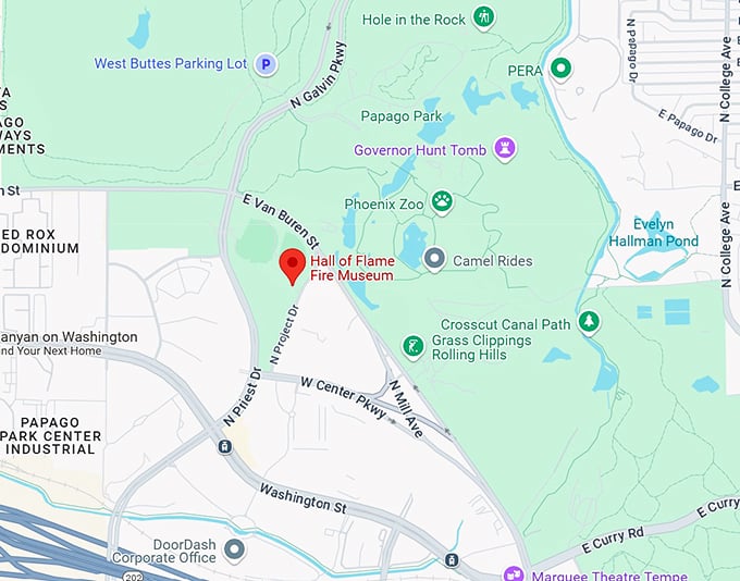 16. hall of flame fire museum map