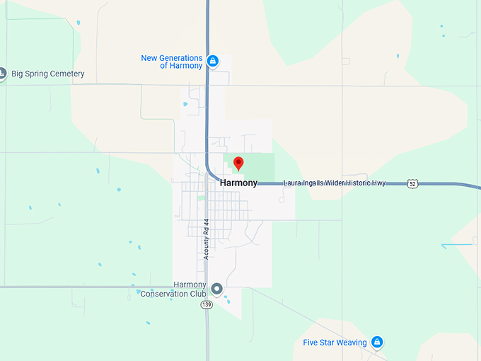 16. harmony, minnesota map