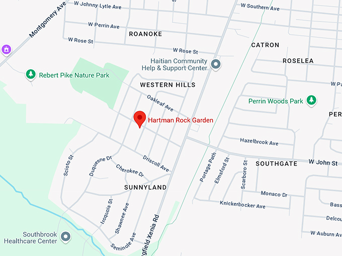 16. hartman rock garden map