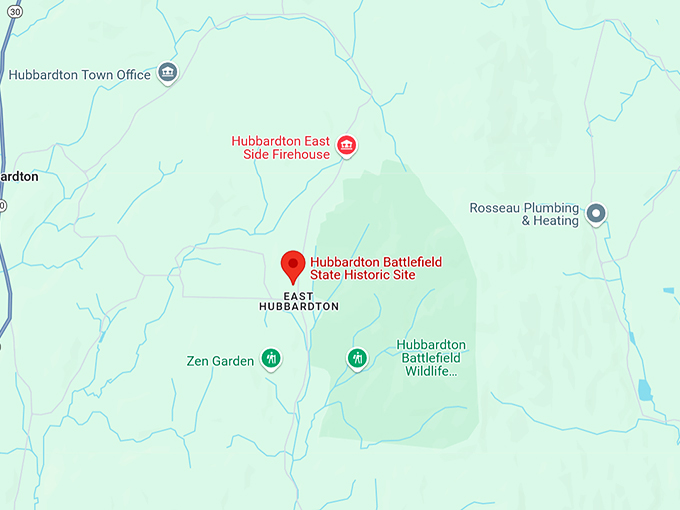 16. hubbardton battlefield state historic site map
