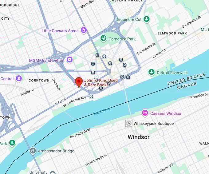 16. john k. king used & rare books map