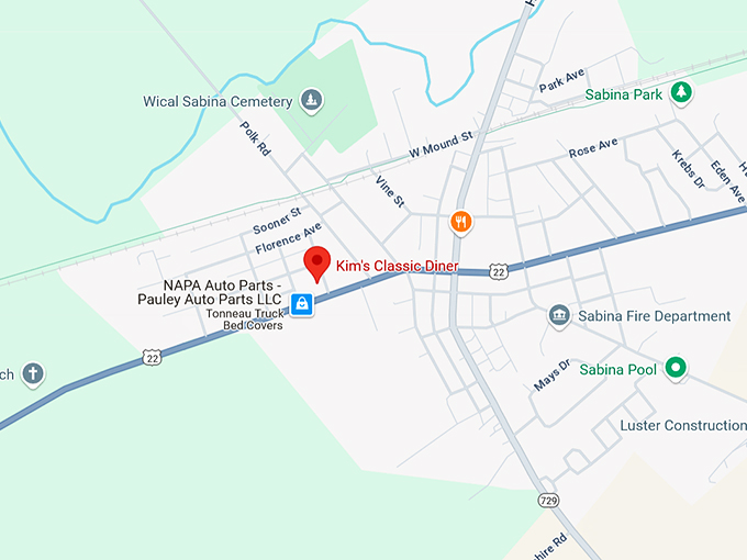 16. kim's classic diner map