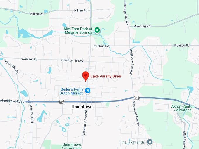 16. lake varsity diner map