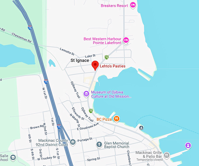 16. lehto's pasties map