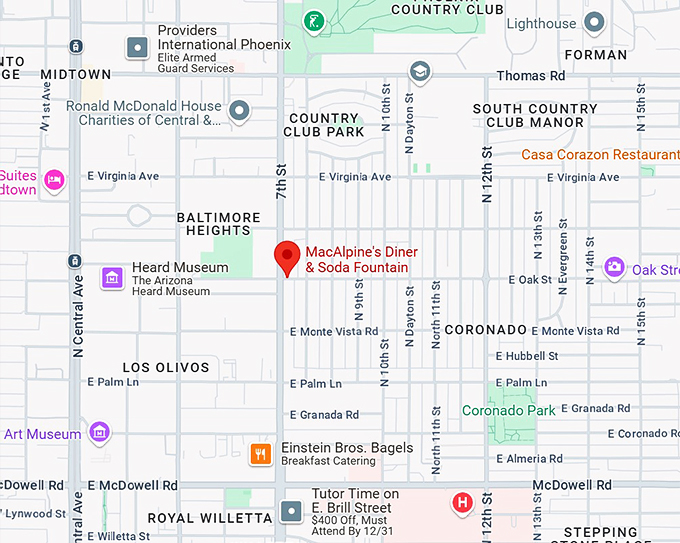 16. macalpine's diner & soda fountain map