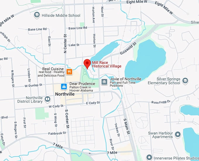 16. mill race historical village map