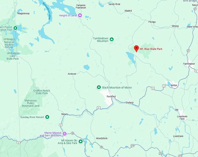 16. mount blue state park map