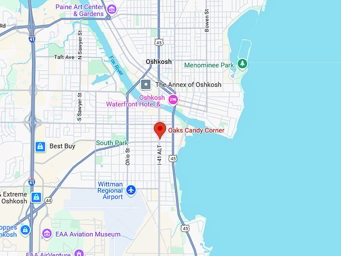 16. oaks candy corner map