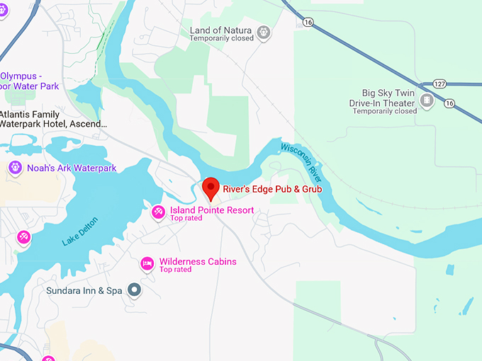 16. river's edge pub & grub map