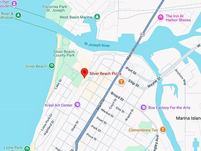16. Silver Beach Pizza map