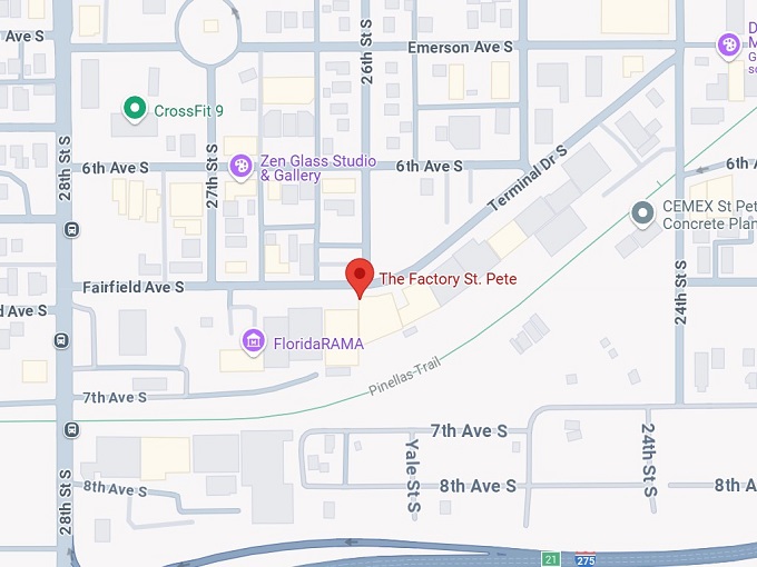 16. the factory st. pete map