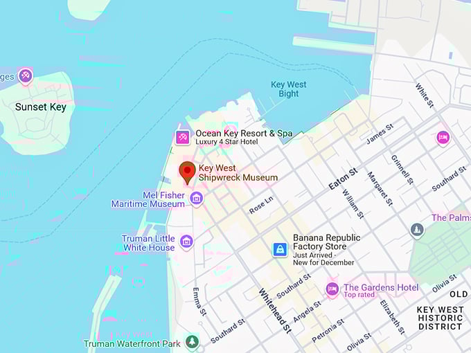 16. key west shipwreck museum map