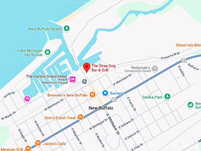 16. the stray dog bar & grill map