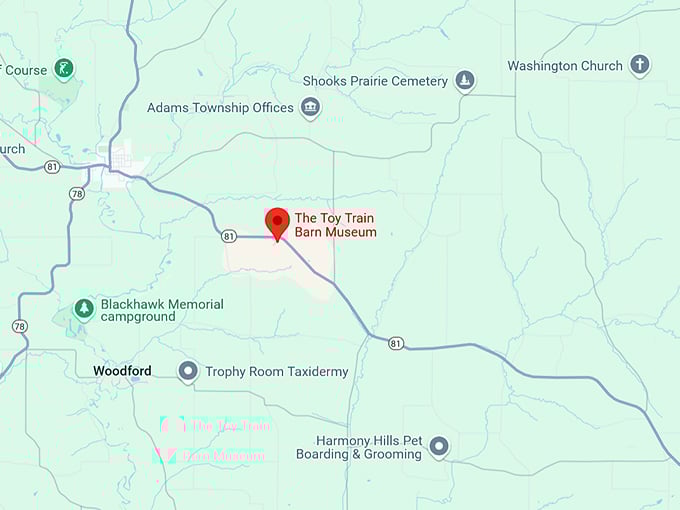 16. the toy train barn museum map