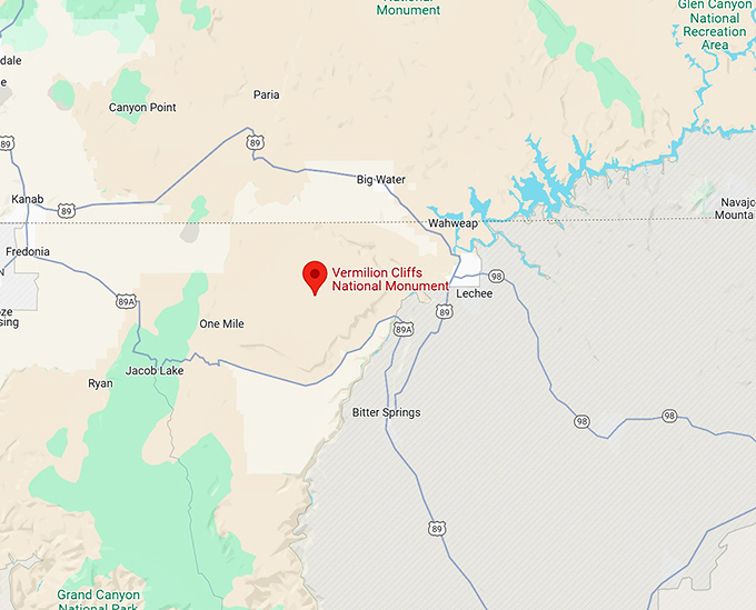 16. vermilion cliffs national monument map