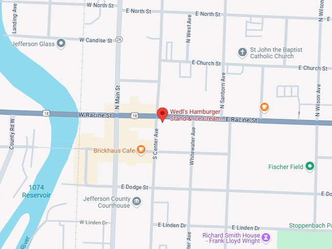 16. wedl's hamburger stand & ice cream parlor map