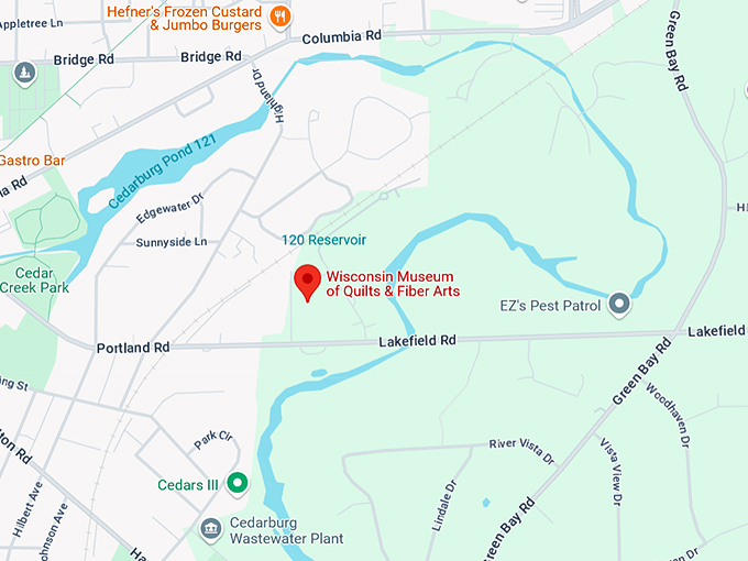 16. wisconsin museum of quilts & fiber arts map