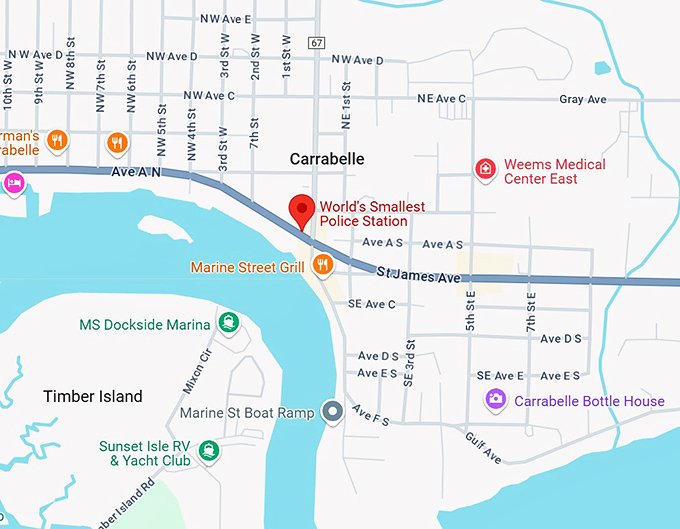 16. world's smallest police station map