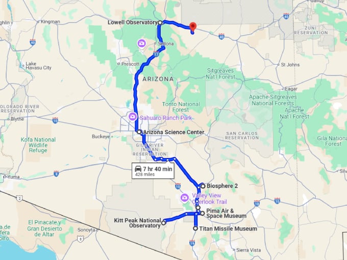 17 futuristic spots arizona map