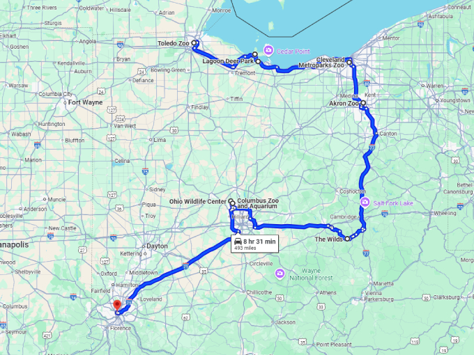 19 ohio wildlife road trip map