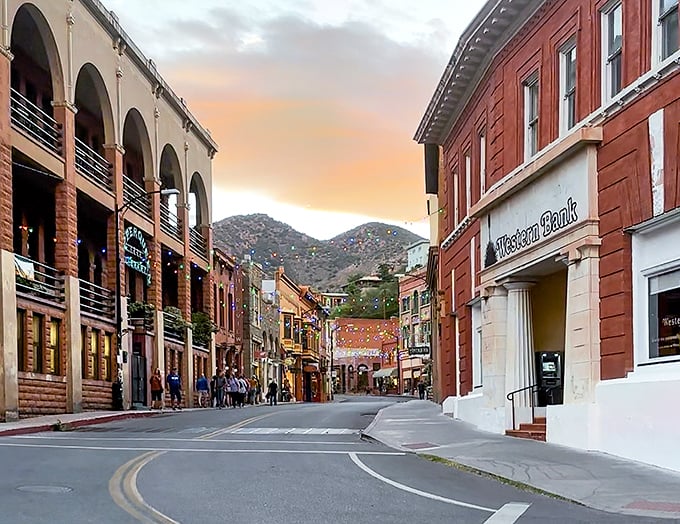 Bisbee: Where the Wild West meets Bohemia. Colorful buildings and mountain views create a postcard-perfect scene.