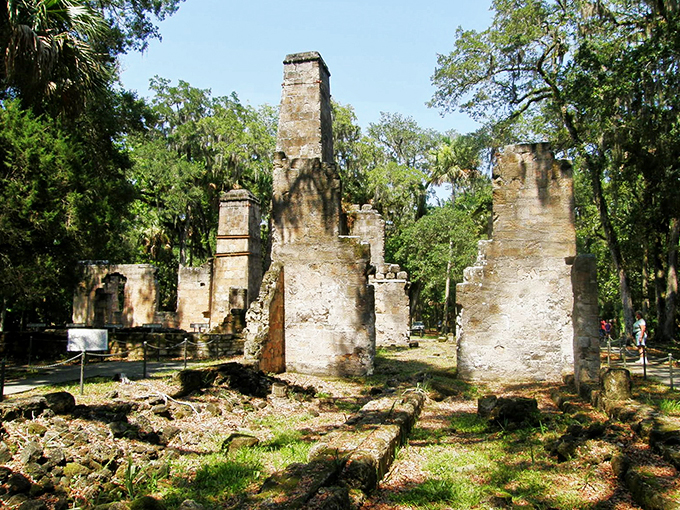 Civil War echoes in stone. These haunting sugar mill ruins stand tall, defying time like an architectural game of Jenga.