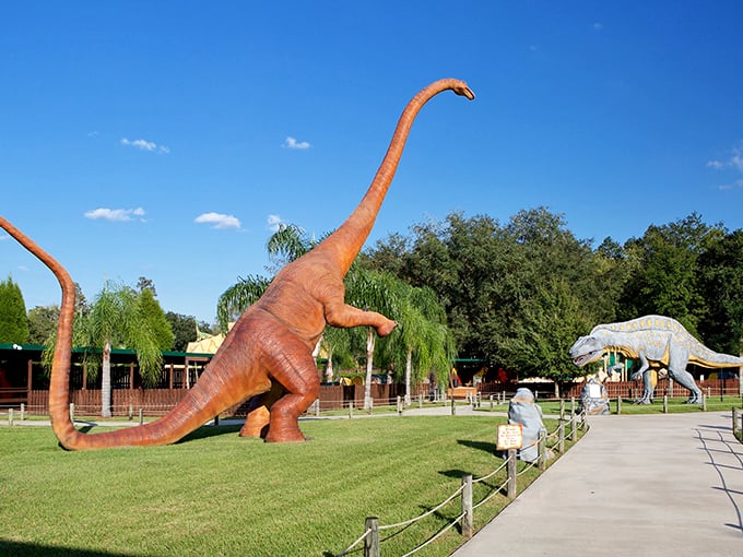 Jurassic Park, eat your heart out! These life-size dinos make you feel like you've stumbled onto a prehistoric movie set.
