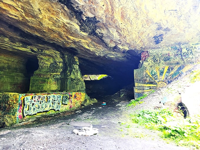 Nature's canvas or alien landscape? This abandoned marble quarry is a feast for the eyes and imagination.