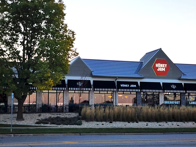 Honey-Jam Cafe: Where breakfast dreams come true! This cozy spot looks like it could turn even Garfield into a morning person.