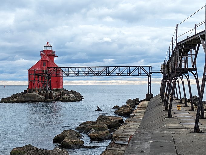 Pit stop perfection! This red beacon is a must-see detour on your Great Lakes road trip odyssey.