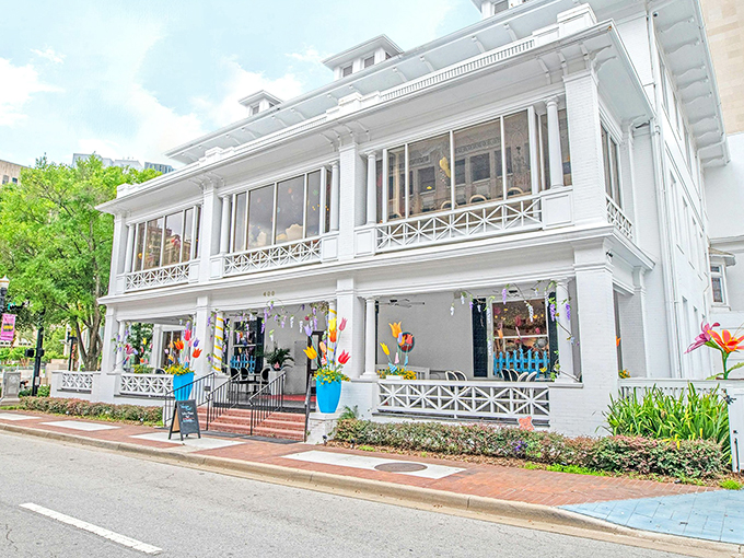 A candy castle fit for Willy Wonka! Sweet Pete's Victorian mansion is a sugar-coated dream come true.