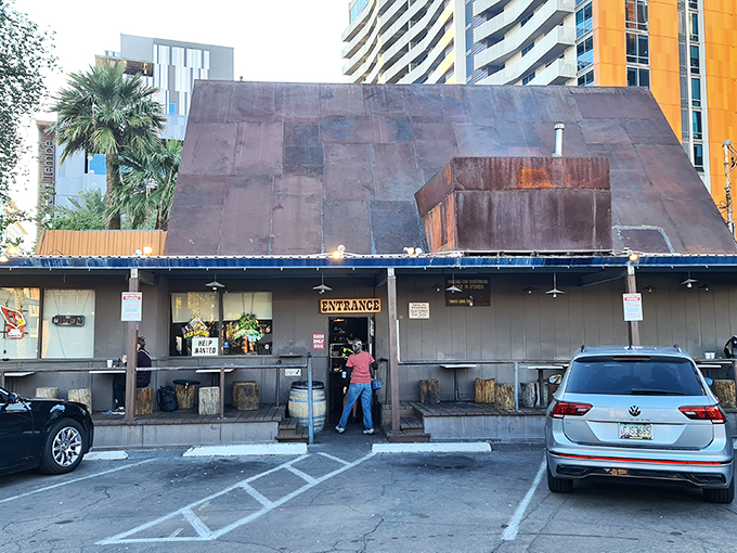 Welcome to burger paradise! The Chuckbox's rustic charm is like a time machine to the Old West &ndash; with better grills.