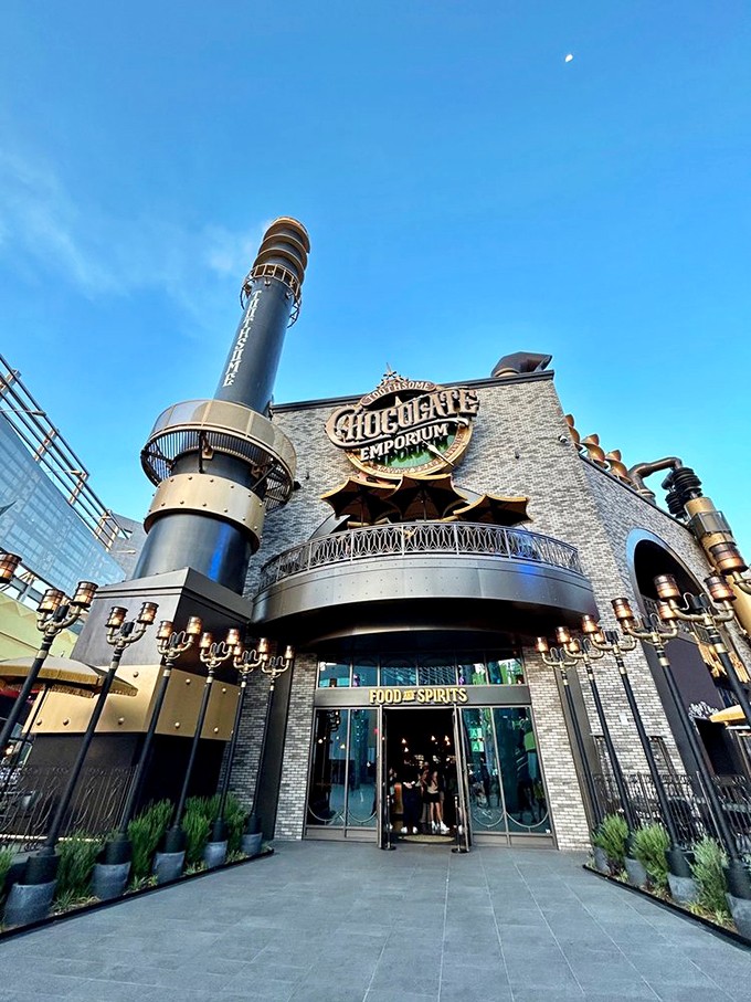 Willy Wonka meets Jules Verne! This steampunk chocolate paradise is a feast for the eyes and taste buds alike.