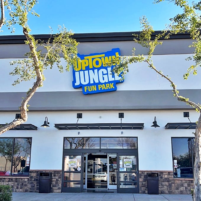 Pit stop alert! Uptown Jungle is the perfect place to let the kids burn off that backseat energy. Just follow the blue and yellow beacon!