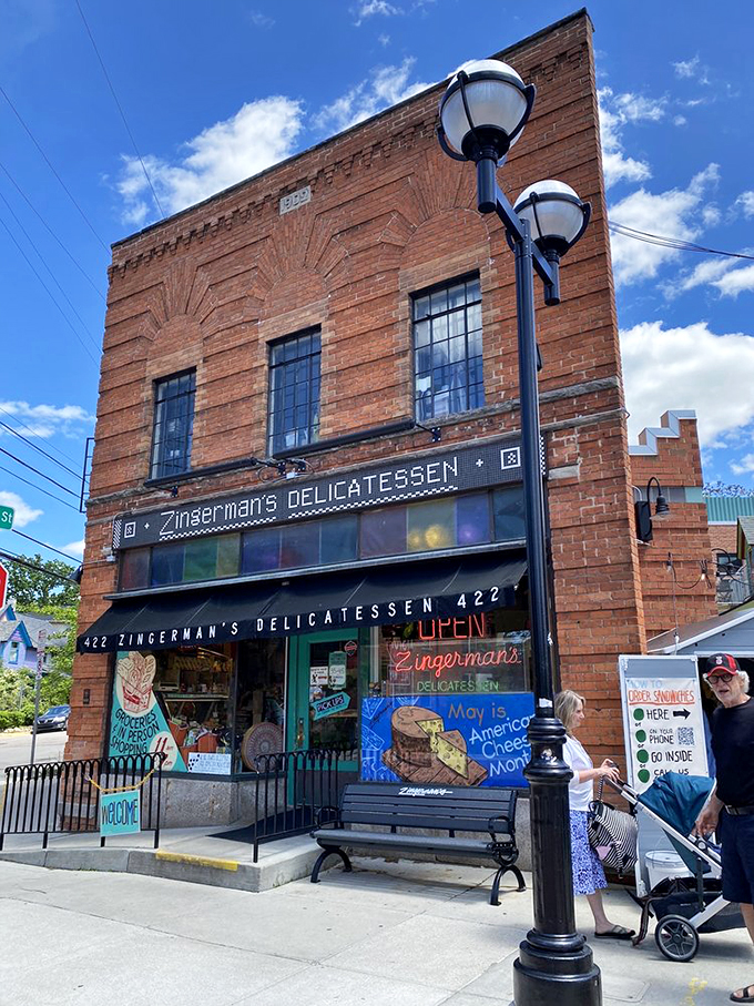 Step into sandwich heaven! Zingerman's brick facade promises a deli experience that'll make your taste buds sing.