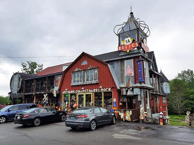 From railroad crossings to giant lobsters, this red barn of wonders is like your eccentric uncle's attic on steroids.