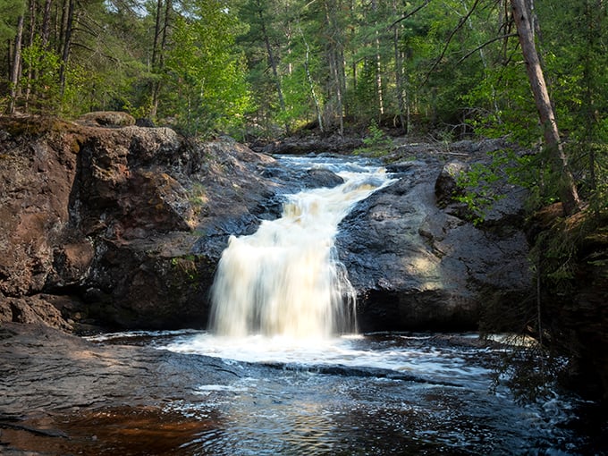 When the water rushes this perfectly over ancient brownstone, you understand why people have been visiting this waterfall for generations.