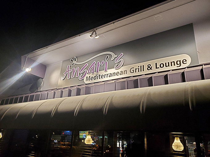 Ansari's after dark: A twinkling Mediterranean oasis in suburban Minnesota. Who needs the Riviera when you've got Eagan?