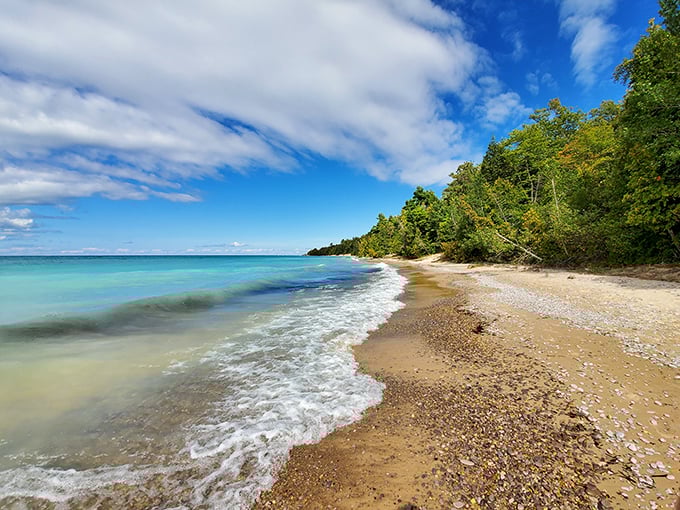 Nature's canvas unfolds. This beach could make even Bob Ross add a few extra "happy little waves."