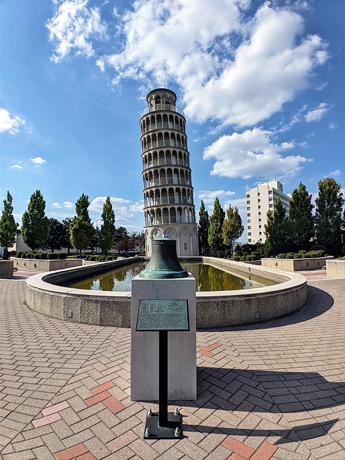 By day, a quirky photo op. By night, an illuminated beacon of whimsy. Just don't try to straighten it!