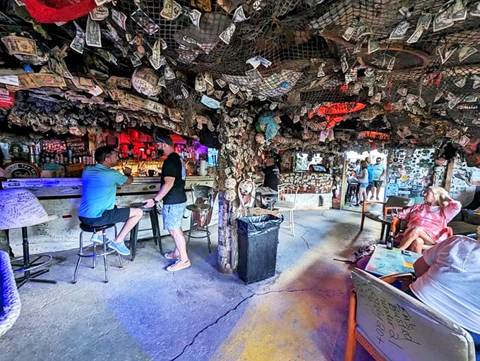 Step into Mahuffer's, where every dollar on the wall tells a story. It's like a pirate's treasure chest, but with more beer and fewer parrots.