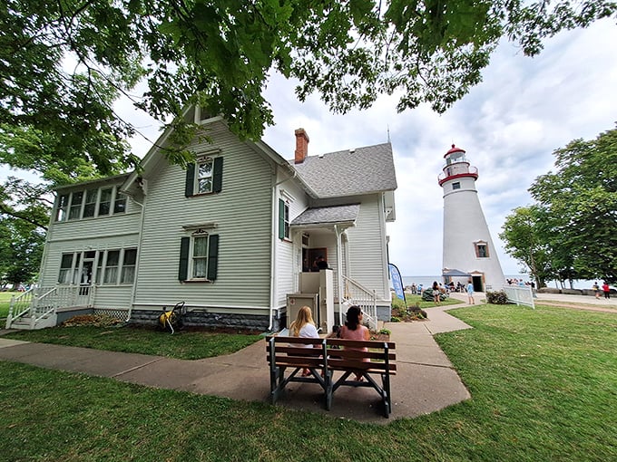 Home sweet lighthouse! Marblehead's keeper's house looks so cozy, you'd half expect to see Martha Stewart waving from the porch.