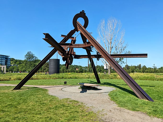 Art that's larger than life! This geometric wonder invites you to ponder the mysteries of the universe&hellip; or just take cool selfies.