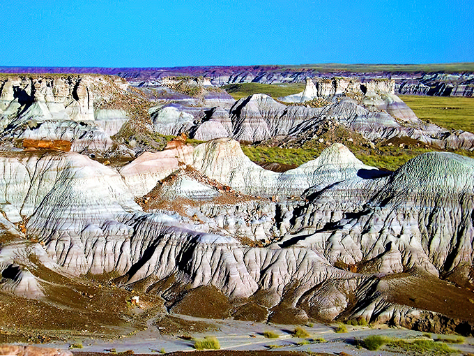 A kaleidoscope of colors: The Painted Desert unfolds like a giant's watercolor palette, stretching as far as the eye can see.