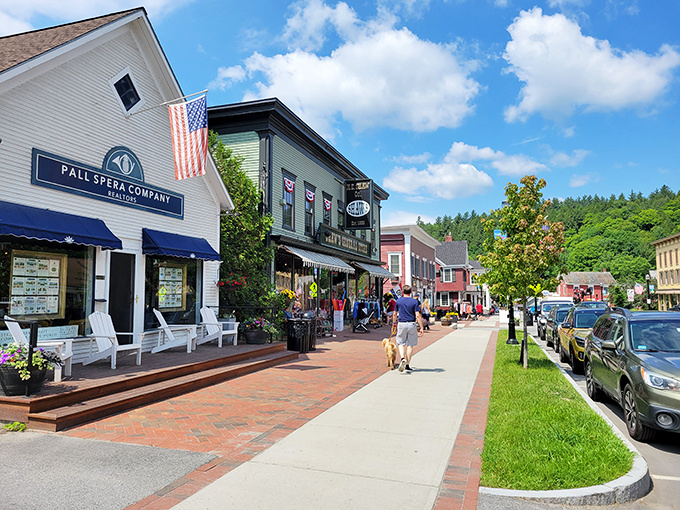 Stowe's Main Street: A slice of Switzerland that took a wrong turn and ended up in Vermont. And boy, are we glad it did!