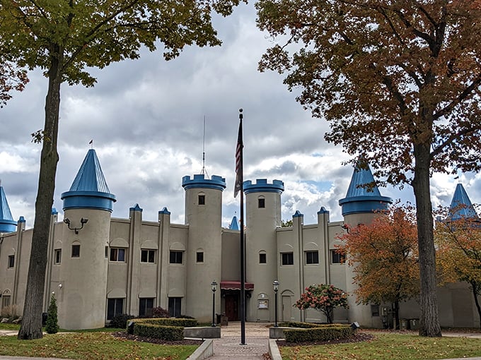Yoga in a castle? At Canadian Lakes, downward dog meets upward turrets in this architectural mishmash of medieval dreams.